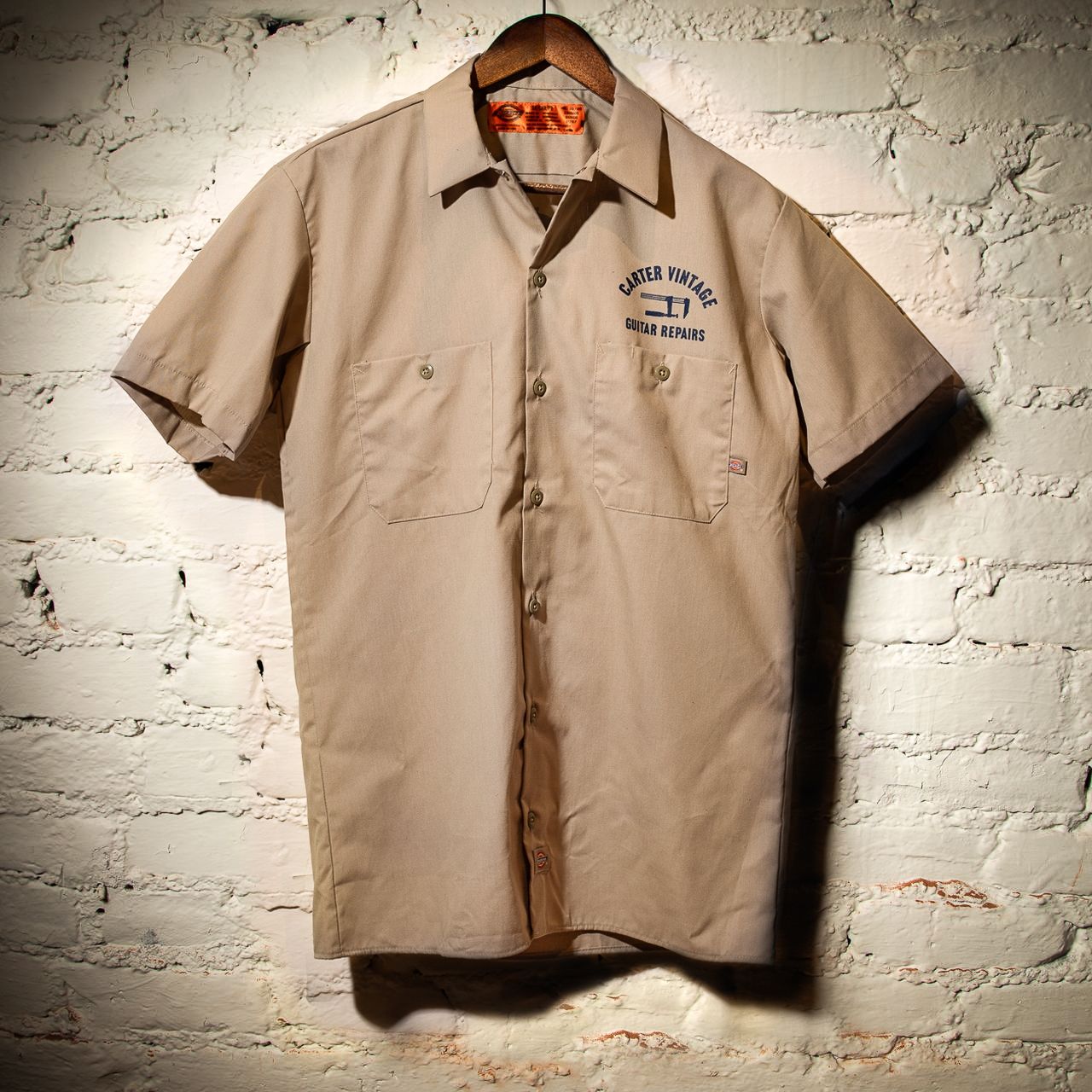 Carter Vintage - Dickies Repair Work Shirt - Khaki | Carter Vintage Guitar